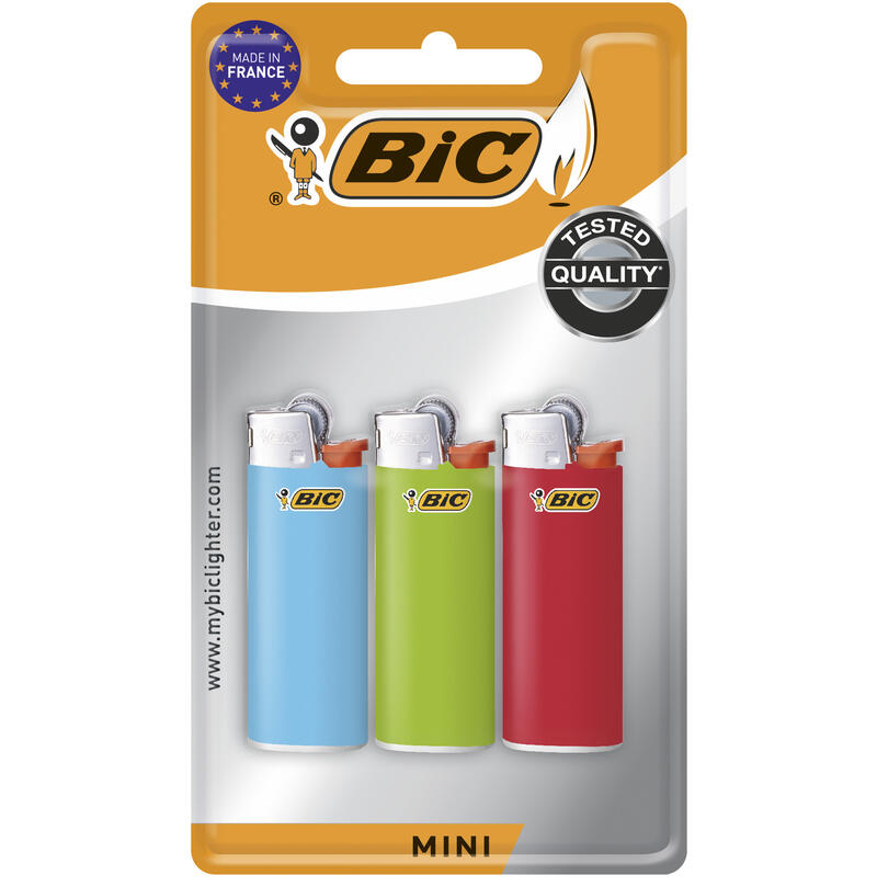 BIC Mini Αναπτήρας Διάφορα σχέδια 3 τεμ | Market In