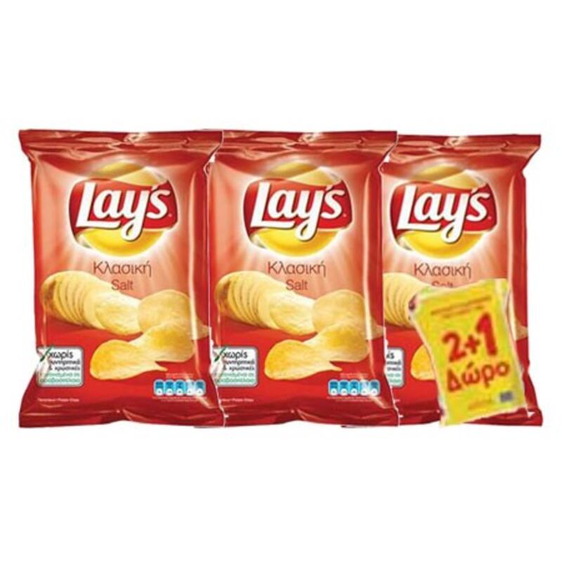 LAY'S Πατατάκια Κλασική Γεύση Αλάτι 150 γρ. 2+1 Δώρο | Market In