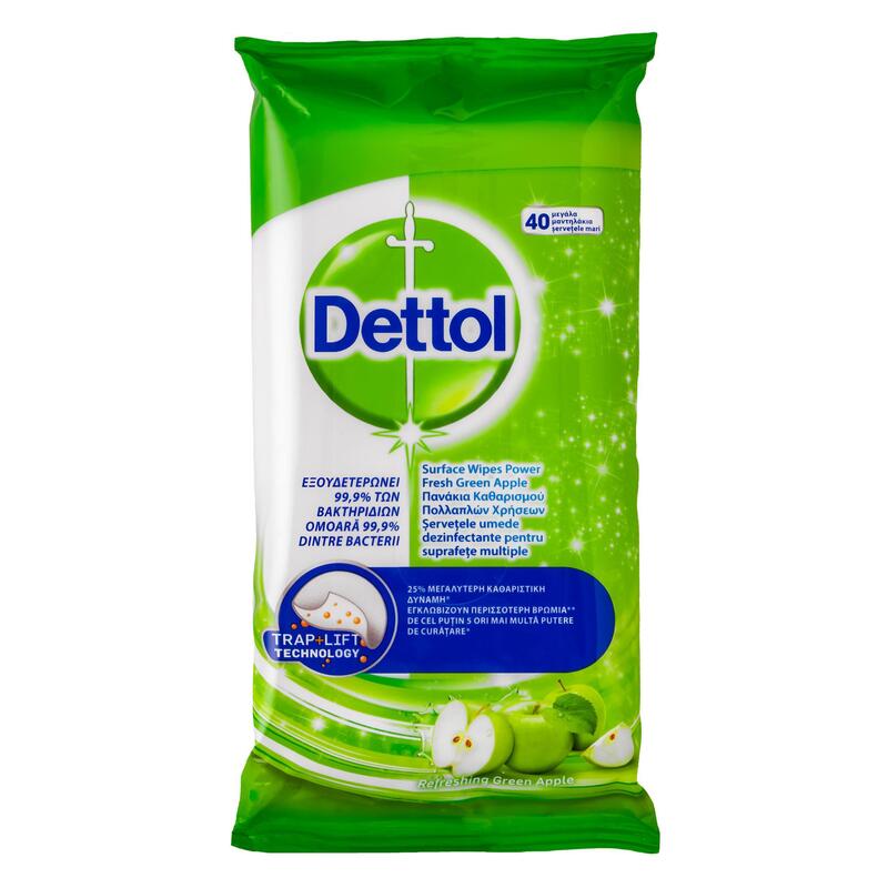 DETTOL Υγρά Αντιβακτηριδιακά Πανάκια Καθαρισμού Γενικής Χρήσης Πράσινο ...