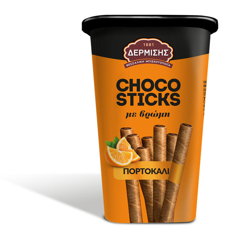 ΔΕΡΜΙΣΗΣ Choco Sticks Βρώμης με Γέμιση Κρέμας Πορτοκαλιού Σοκολάτας ...