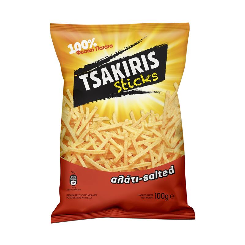 TSAKIRIS Πατατάκια Sticks με Αλάτι 100gr | Market In
