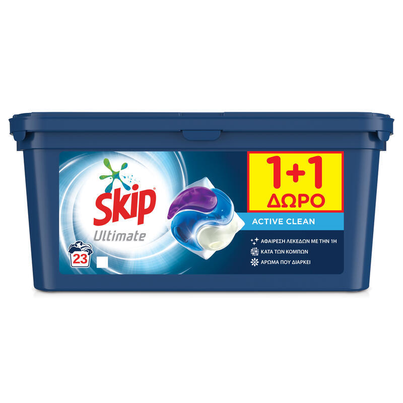 SKIP Caps 3σε1 Active Clean 23μεζ. 1+1Δώρο | Market In