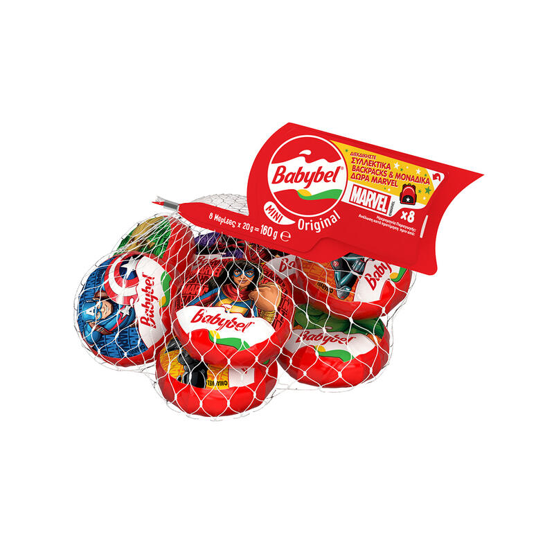 BABYBEL Mini Marvel Ημίσκληρο Τυρί σε Μερίδες 8x20gr | Market In