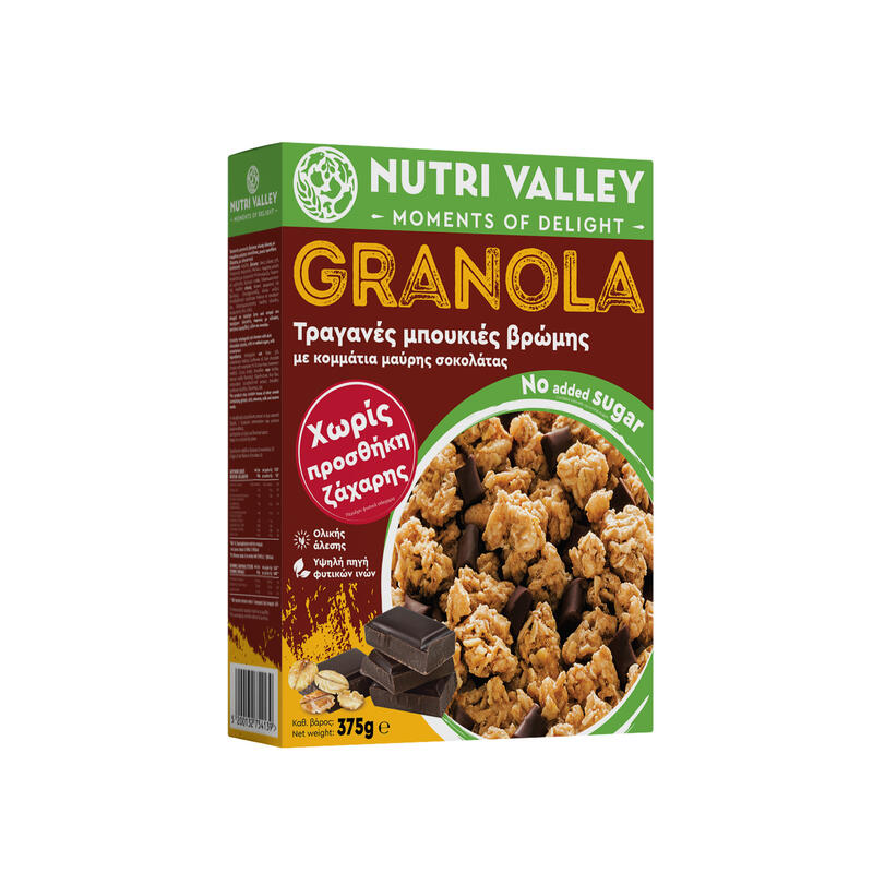 NUTRI VALLEY Granola με Μαύρη Σοκολάτα 375γρ | Market In