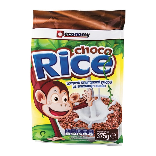 ECONOMY Choco Rice Δημητριακά Ρυζιού με Επικάλυψη Κακάο 375gr | Market In