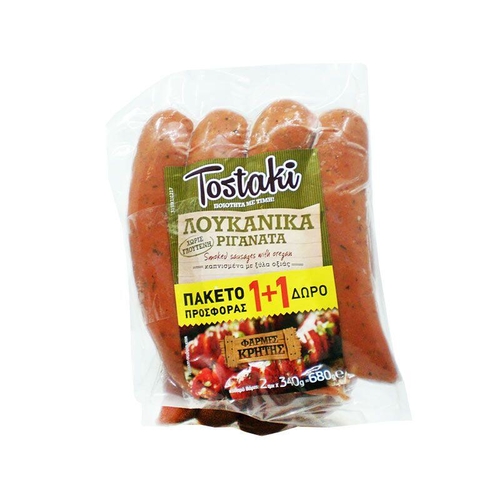 CRETA FARMS Tostaki Λουκάνικα Ριγανάτα 340gr 1+1 Δώρο | Market In