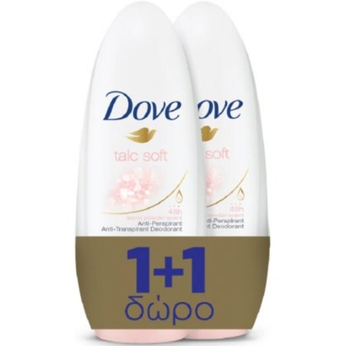 DOVE Deo Talc Soft Roll on 50ml 1+1Δώρο | Market In
