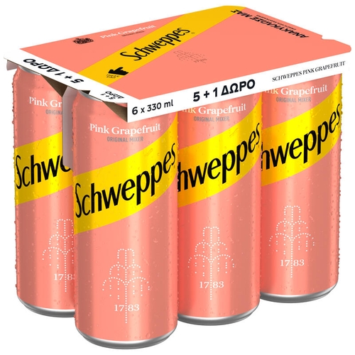 SCHWEPPES Pink Grapefruit Αναψυκτικό 330ml 5+1 Δώρο | Market In