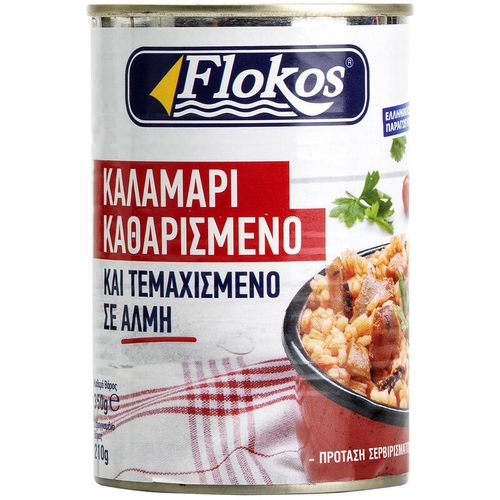 FLOKOS Καλαμάρι Τεμαχισμένο & Καθαρισμένο σε Άλμη 350gr | Market In