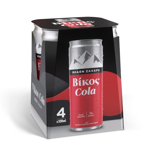ΒΙΚΟΣ Αναψυκτικό Cola Zero Χωρίς ζάχαρη Κουτί 4Χ330ml | Market In
