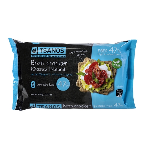 ΤΣΑΝΟΣ bran crackers κλασικά 107γρ | Market In