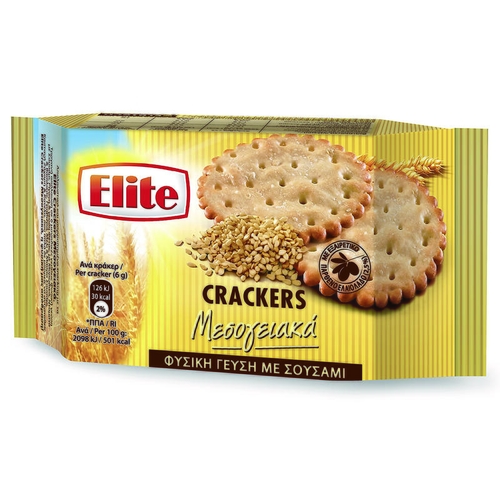 ELITE Crackers Μεσογειακά με Φυσική Γεύση Σουσάμι 105γρ | Market In